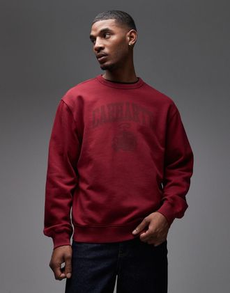 Carhartt Work in Progress Faded Pond Corps - Oversize-Sweatshirt in Burgunderrot