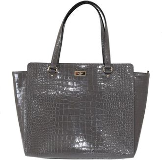 Kate Spade New York Graue Krokodil-Pr&auml;gung Leder Elissa Bristol Drive Tote Handtasche