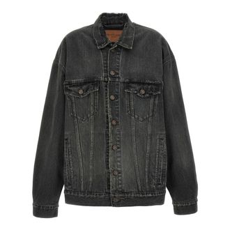 Balenciaga Denimjacke mit Used-Effekt - - Jackets - Damen - Grau - S