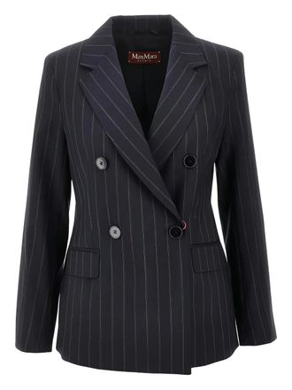 Max Mara pinstripe double-breasted blazer - Blau