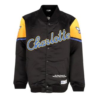 New Era Homme, Vestes, Noir, Taille: L Blouson aviateur satin&eacute; &agrave; boutons-pression Chahor