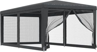 vidaXL Tente de f&ecirc;te avec 6 parois lat&eacute;rales en maille Anthracite 3x6m