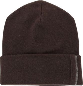 Brunello Cucinelli Kaschmir-M&uuml;tze mit Monili-Detail - - Accessories - Damen - Braun - M
