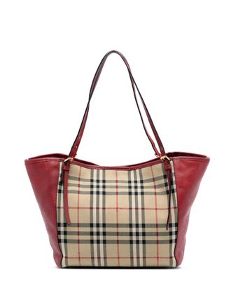 Burberry petit sac &agrave; main Canterbury &agrave; motif Haymarket Check (2000-2017) - Marron