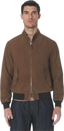 The Jack Leathers Homme, Vestes, Brun, Taille: M Veste en daim avec poignets c&ocirc;tel&eacute;s en coton
