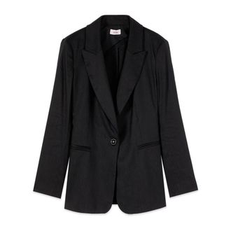 Oltre Jacke aus Leinenmischung - - Jackets - Damen - Schwarzk - S