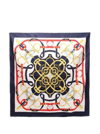 Hermès foulard Éperon dOr en soie (années 2000) - Blanc