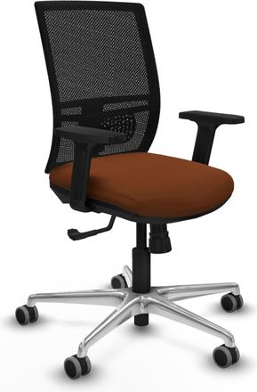 Piqueras y Crespo Schreibtischstuhl mit Rollen aus Silikon mit 2D-Armen, h&ouml;henverstellbare Lendenwirbelst&uuml;tze, ausgestattet mit Sincro 4 Positionen und Schneideschaum, 