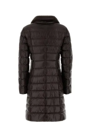 Herno Womens Chocolate Nylon Elisa Down Jacket Cioccolato Piumini