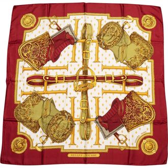 Herm&egrave;s T&uuml;cher & Schals - Hermes Classic SELLES A HOUSSE Silk Carre 90 Sca - Gr. unisize - in Rot - f&uuml;r Damen