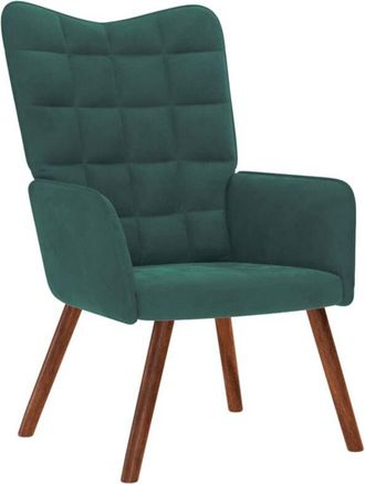 vidaXL Chaise de relaxation Vert fonc&eacute; Velours - Vidaxl