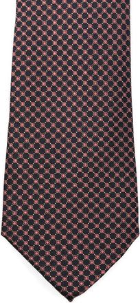 Canali Silk Geometric Necktie - Black
