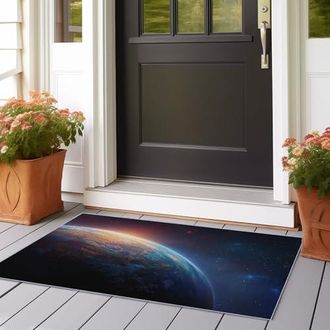Generic Bleu fonc&eacute; Lavable en Machine Tapis Salon Ciel &eacute;toil&eacute; Univers Science-Fiction, 120 x 180 cm Doux Tapis de Sol Pelucheux Dessous Antid&eacute;rapant, Entree I