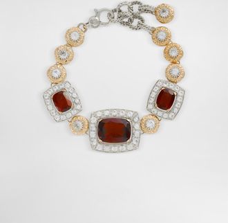 Dolce & Gabbana Eleganza Bracelet 18-carat White And Rose Gold, Garnets, And Sapphires - Frau Armb&auml;nder White Onesize