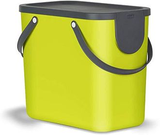 Rotho Albula Syst&egrave;me de s&eacute;paration des d&eacute;chets 25l pour la cuisine, Plastique (PP) sans BPA, vert/anthracite, 25l (40.0 x 23.5 x 34.0 cm)