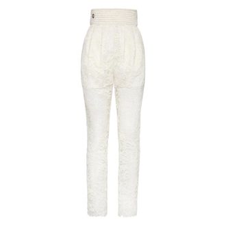Philipp Plein Femme, Pantalons, Beige, Taille: 36 FR Long Pantalons Lace
