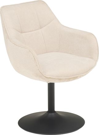 MID.YOU Mid.you Armlehnstuhl, Schwarz, Beige, Metall, Textil, rund, 63x87x64 cm, Sitzfläche 360° drehbar, Stühle