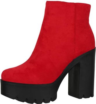 Elara Damen Stiefeletten Chelsea Boots Chunkyrayan HQ115 Red-39