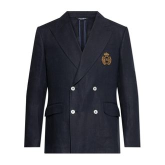 Dolce & Gabbana Leinenblazer - - Jackets - Herren - Blau - M