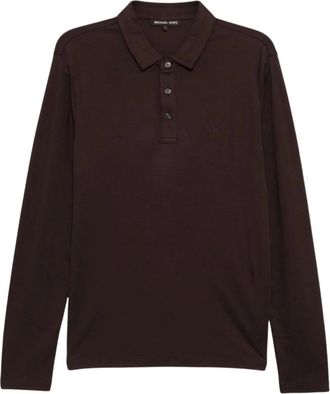 Michael Kors Polo Manches Longues en Coton - Homme - Tops - Brun - Taille: L