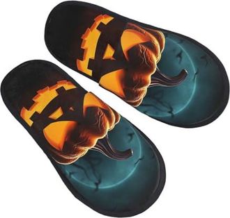 Generic Slippers Joyeux Halloween Citrouille Confortable Pantoufles Portative Pantoufles En Coton Pour DIntérieur La Maison Chambre L