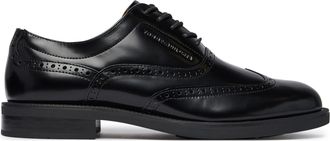 Tommy Hilfiger Halbschuhe Tommy Hilfiger Lth Abrasivato Brogue Shoe FM0FM06078 Schwarz