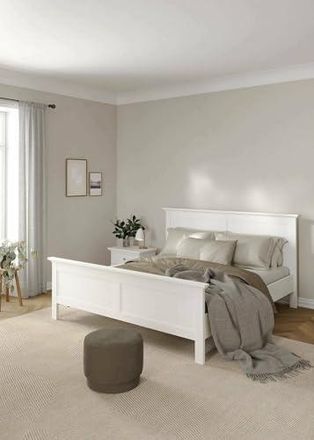 Dmora Doppelbett Clairette, Struktur des Container-Betts, Sommier mit Verkleidung, Matratzenhalterstruktur, 211x179 h110 cm, Wei&szlig;