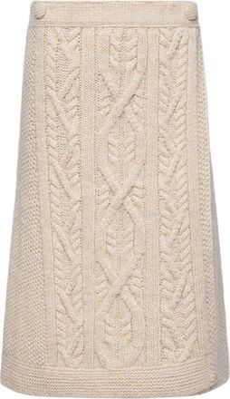 Moncler Moncler Wool & Mohair Blend Wrap Skirt, Women, White, Size: M