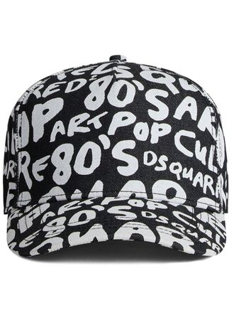 Dsquared2 casquette &agrave; logo imprim&eacute; - Noir