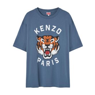 Kenzo Homme, Tops, Bleu, Taille: XL T-Shirt Lucky Tiger