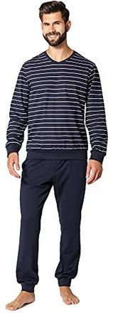 Ladeheid Pyjama Ensemble Haut et Bas V&ecirc;tements dInt&eacute;rieur Homme LA40-220 (Bleu Marine Blanc, XL)