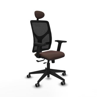 Piqueras y Crespo Schreibtischstuhl mit hoher R&uuml;ckenlehne, mit 2D-Armlehnen, h&ouml;henverstellbarer Lendenwirbelst&uuml;tze und festem Kopfteil, ausgestattet mit Syncro/Traslack