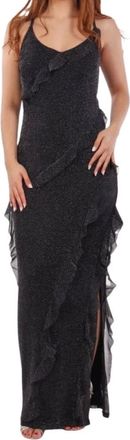 Karl Lagerfeld Femme, Robes, Noir, Taille: 38 FR Metallic Ruffle Dress