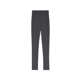 Jil Sander Woll Slim-Fit Hose - - Trousers - Damen - Grau - S