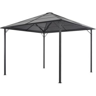 vidaXL Vidaxl - Tonnelle avec toit Aluminium 3x3 m Noir