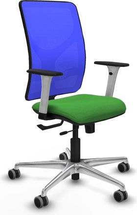 Piqueras y Crespo B&uuml;rostuhl aus Stoff mit wei&szlig;en und schwarzen Armlehnen, h&ouml;henverstellbare Lendenwirbelst&uuml;tze, ausgestattet mit Syncro/Traslack und Schneideschaum, Bla