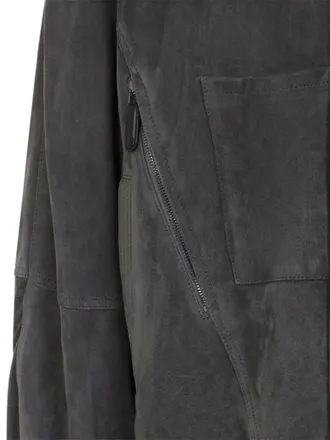 Giorgio Armani Suede Chest-Pocket Jacket - Charcoal
