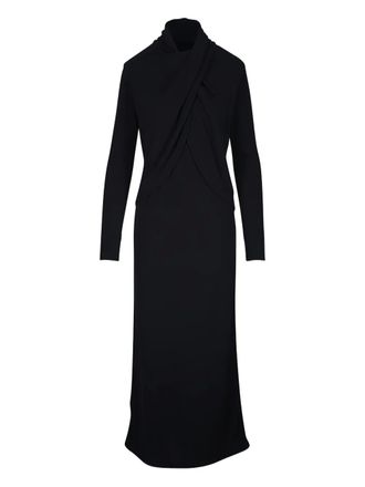 Johanna Ortiz Celestial Silence twisted long-sleeve midi dress - Schwarz