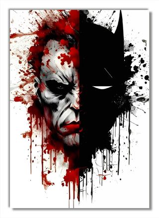 Wallario selbstklebendes Poster - Zwei Gesichter der Dunkelheit, Aufkleber in Premiumqualit&auml;t, Klebefolie Gr&ouml;&szlig;e: 70 x 100 cm (Riesenposter)