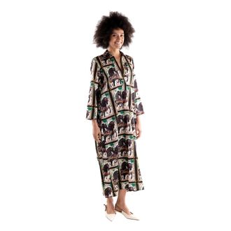 5 Progress Maxi Chemisier Sicily Horse - Femme - Robes - Multicolore - Taille: 36 FR