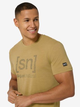 super.natural Print-Shirt f&uuml;r Herren, Merino LOGO LINES TEE Bike Lifestyle, atmungsaktiv