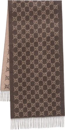 Gucci Schal aus Kaschmir mit GG - Braun