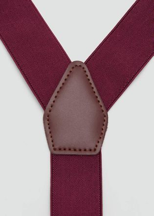 Mango Bretelles &eacute;lastiques r&eacute;glables d&eacute;tails cuir bordeaux - Homme - Taille unique - MANGO MAN
