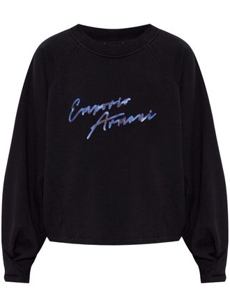 Emporio Armani sweat &agrave; logo brod&eacute; - Noir