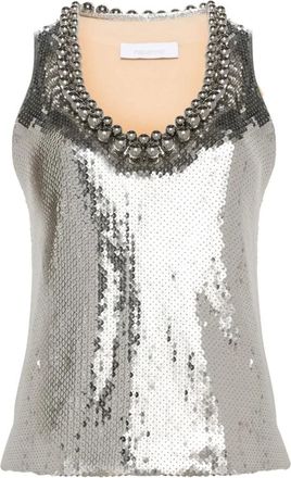 Paco Rabanne Femme, Tops, Gris, Taille: 40 FR Hauts sans manches