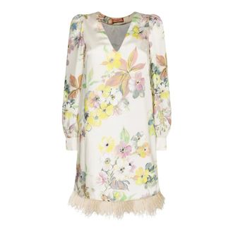 Twinset Femme, Robes, Multicolore, Taille: 34 FR Robe florale à col en V