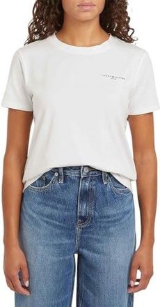 Tommy Hilfiger Femme T-Shirt Manches Courtes 1985 Encolure Ronde, Blanc (Nos Ecru), XL