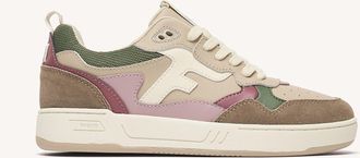 Faguo Baskets en cuir &eacute;cru et lilas