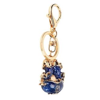 ZJchao Feng Shui Lucky Fish Porte-cl&eacute;s Bleu Porte-cl&eacute;s Sac Pendentif Suspendu