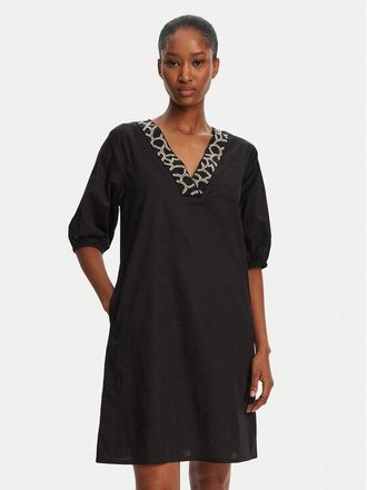 Selmark Sommerkleid BN198 Schwarz Relaxed Fit